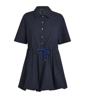 Maje Cotton Bubble-hem Mini Dress - Blue
