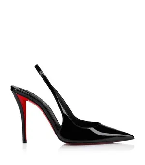 CHRISTIAN LOUBOUTIN Miss Z Sling Patent Leather Slingback Pumps - Black