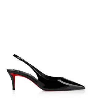 CHRISTIAN LOUBOUTIN Miss Z Sling Patent Leather Slingback Pumps - Black