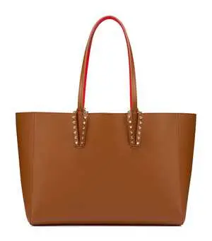 CHRISTIAN LOUBOUTIN Cabata Small Calfskin Tote Bag - Brown