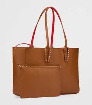 CHRISTIAN LOUBOUTIN Cabata Small Calfskin Tote Bag - Brown