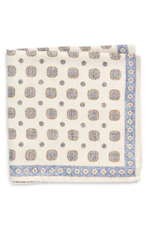 JACK VICTOR Ronge Silk Pocket Square - Ecru