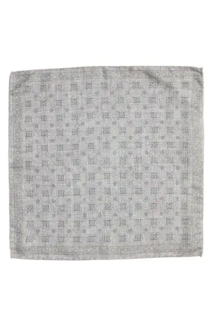 JACK VICTOR Ronge Silk Pocket Square - Grey