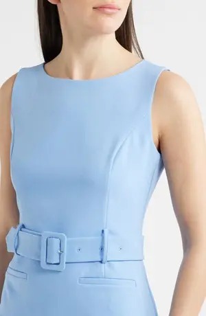 French Connection Azra Belted Sleeveless Twill Minidress