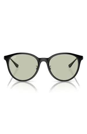 Ray-ban 55mm Square Sunglasses - Black/light Green
