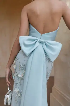 Mac Duggal Strapless Embellished Gown With Bow