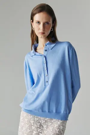 ATS Nara Knit Top - Blue