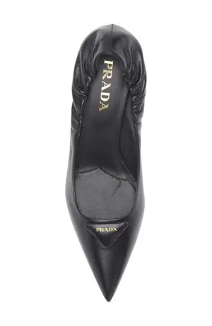 Prada Triangle Logo Pointed Toe Pump