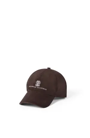 Brunello Cucinelli Suede Baseball Cap Coffee