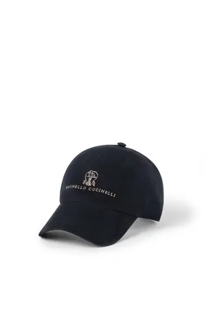 Brunello Cucinelli Suede Baseball Cap - Navy Blue