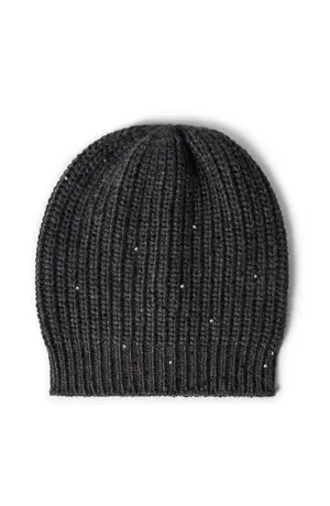 Brunello Cucinelli Cashmere And Silk Beanie - Lignite Grey