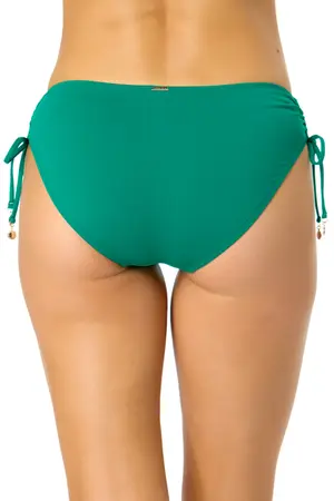 ANNE COLE Solid Side Tie Swim Bottom - Green