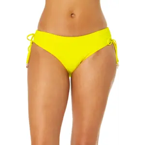 ANNE COLE Solid Side Tie Swim Bottom Lemon