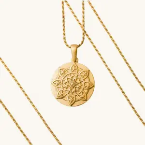 MANTRA I Am Worthy Mandala Vermeil Necklace - Original - Gold