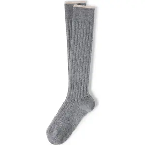 Brunello Cucinelli Cashmere Rib Knit Socks - Medium Grey