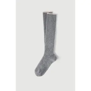 Brunello Cucinelli Cashmere Rib Knit Socks - Medium Grey