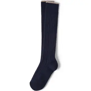 Brunello Cucinelli Cashmere Rib Knit Socks - Navy Blue