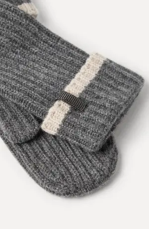 Brunello Cucinelli Knit Mittens With Monili