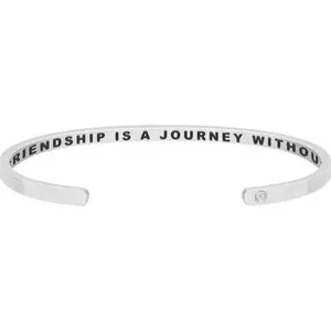 MANTRA A True Friendship Is A Journey Without An End" Bracelet - Inside - Silver