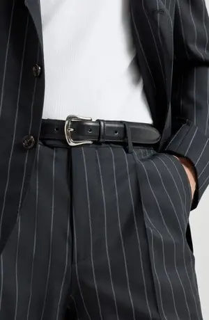 Brunello Cucinelli Calfskin Leather Belt - Black