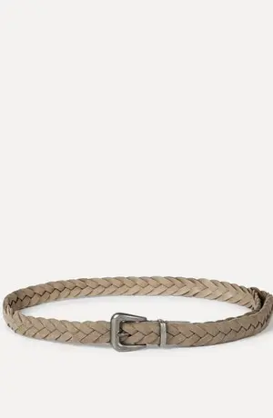 Brunello Cucinelli Braided Leather Belt - Beige