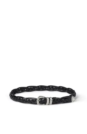 Brunello Cucinelli Braided Calfskin Belt - Black