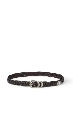 Brunello Cucinelli Braided Calfskin Belt - Brown
