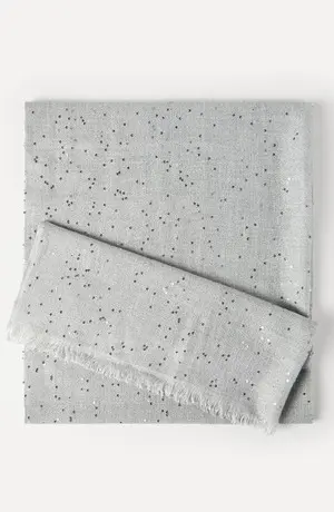 Brunello Cucinelli Cashmere And Silk Diamond Yarn Scarf - Light Grey
