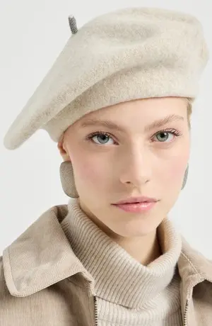 Brunello Cucinelli Wool Beret - Beige