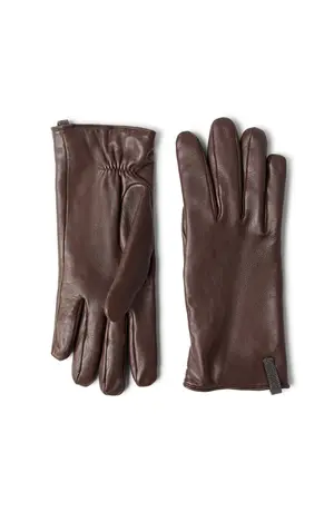 Brunello Cucinelli Nappa Leather Gloves - Rust Brown