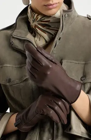 Brunello Cucinelli Nappa Leather Gloves - Rust Brown