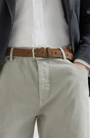 Brunello Cucinelli Reversed Leather Belt - Chestnut