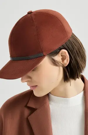 Brunello Cucinelli Baseball Cap With Monili - Firebrick