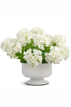 COCOBELLA Cosima Realtouch Ball Hydrangea Arrangement - Snow