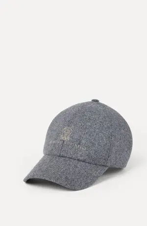 Brunello Cucinelli Wool Flannel Baseball Cap - Medium Grey