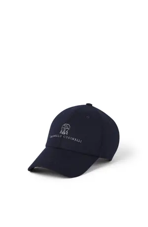 Brunello Cucinelli Wool Flannel Baseball Cap - Navy Blue