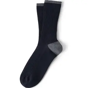 Brunello Cucinelli Cotton Calf Socks - Navy Blue