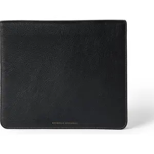 Brunello Cucinelli Grained Calfskin Document Holder - Black
