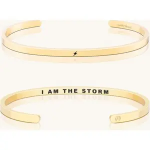 MANTRA I Am The Storm Cuff Bracelet Inside - Yellow Gold