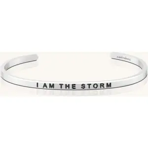MANTRA I Am The Storm Cuff Bracelet - Outside - Silver