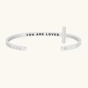 MANTRA Cross Cuff Bracelet John 3:16 - Silver