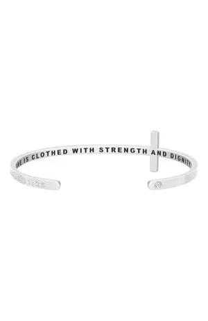 MANTRA Cross Bracelet - Proverbs 3:16 - Silver