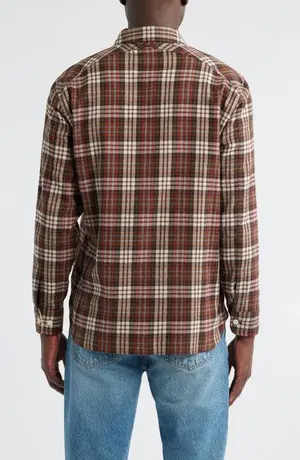 Pendleton Fremont Plaid Flannel Button-up Shirt - Brick/tan Plaid