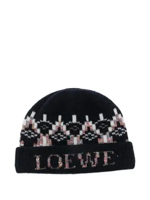 Loewe Wool Blend Beanie - Blue