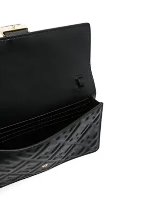 Fendi Bagette Leather Wallet On Chain - Black