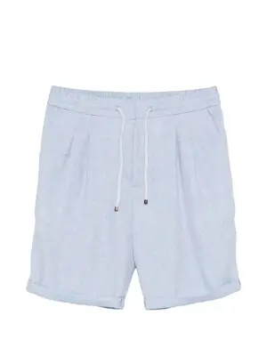 Brunello Cucinelli Linen Blend Shorts - Sky Blue