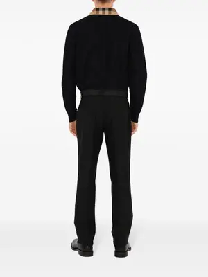 Burberry Check Collar Cotton Polo Shirt