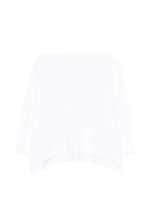 DANIELA GREGIS Cotton Boat-neck Sweater - White