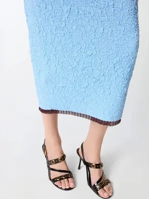 Pinko Fitted Midi Skirt - Sky Blue
