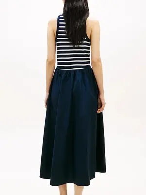 Tommy Hilfiger Sleeveless Dress With Gold Buttons - Blue